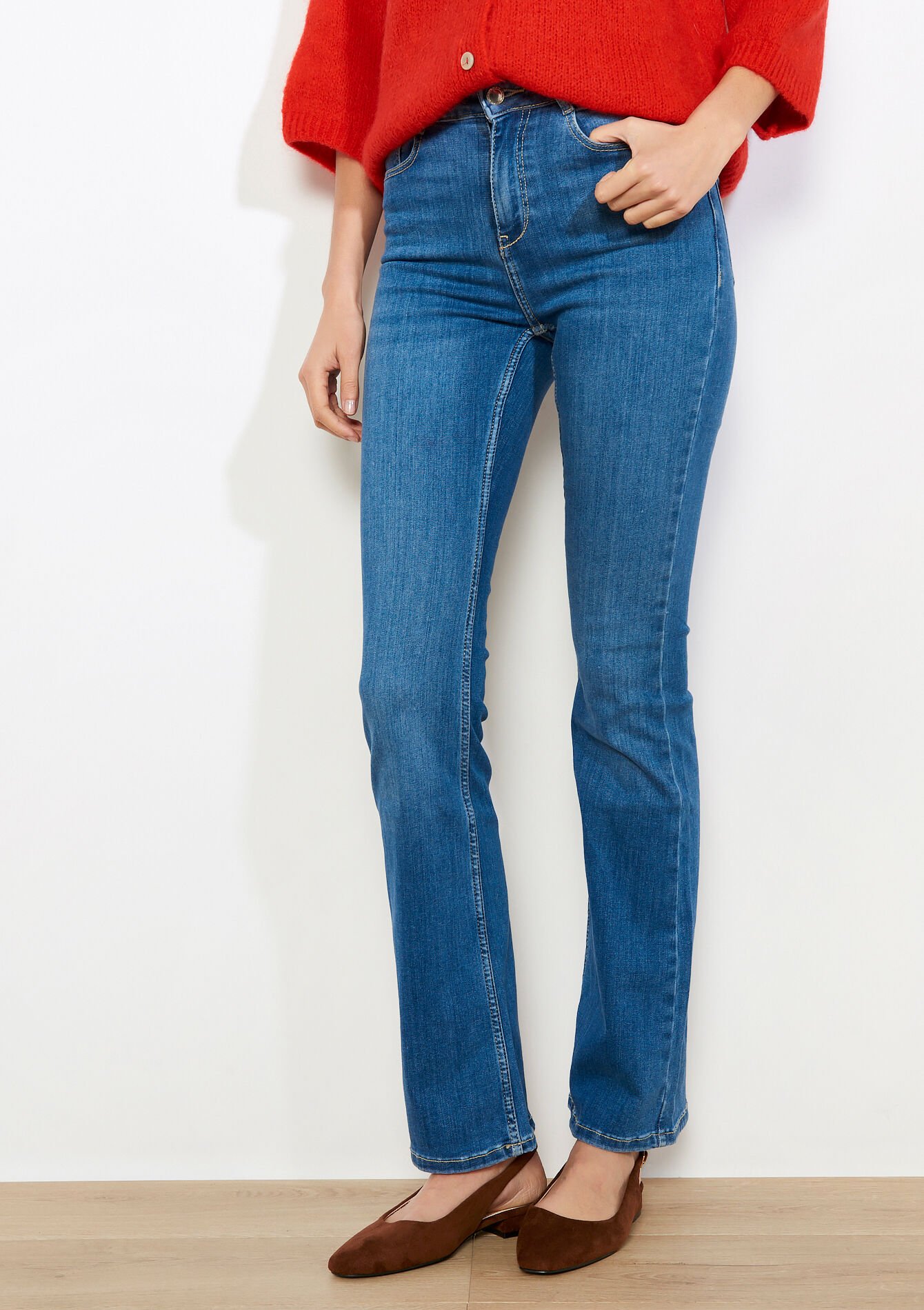 Bootcut jeans met hoge taille | LolaLiza