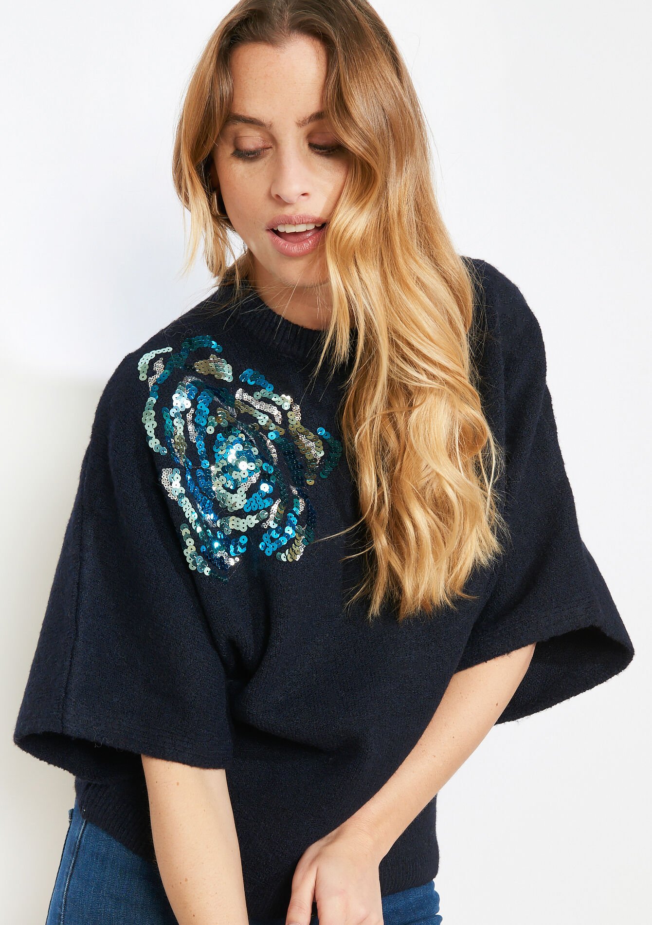 Sequin floral knit | LolaLiza