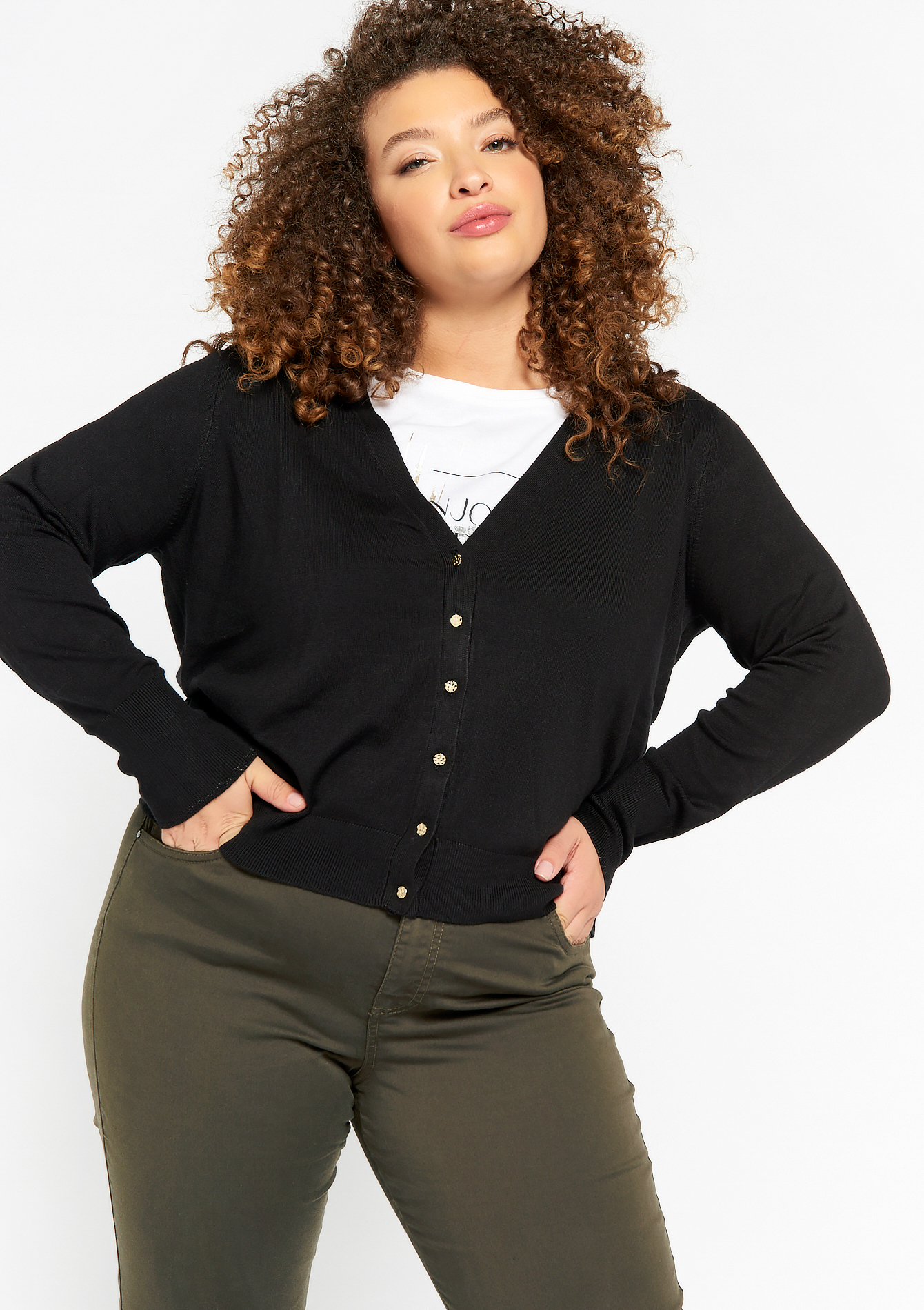 Cardigan with V-neck - LolaLiza