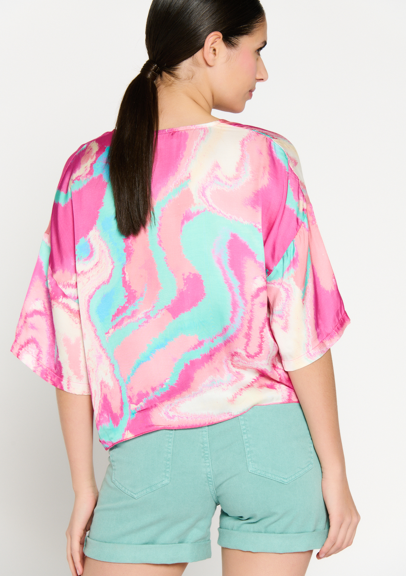 Blouse with V-neck - LolaLiza