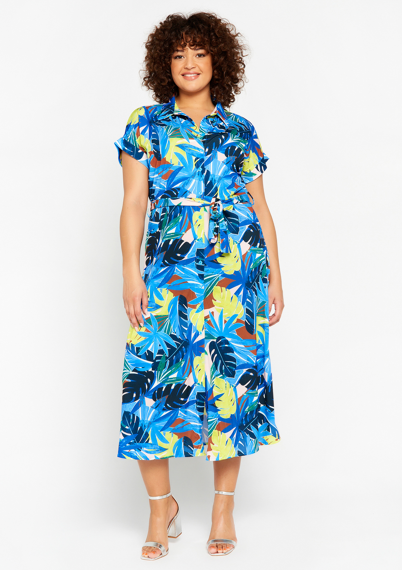 Robe-chemise à imprimé tropical - LolaLiza